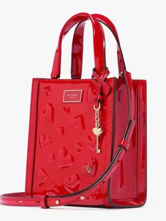 kate spade | Bags | Kate Spade Red Patent Heartembossed Crossbody Bag ...